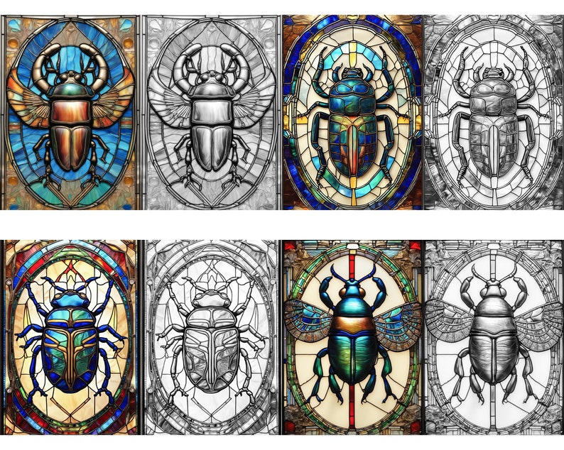 31 Sacred Scarabs Grayscale Coloring Book for Adult - Etsy