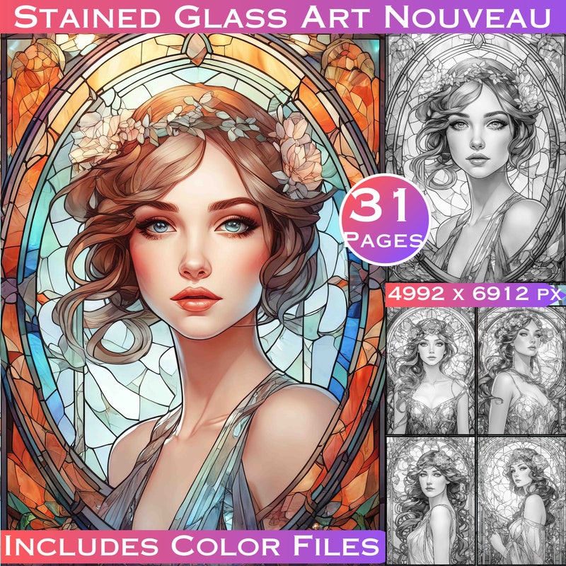 Nouveau Stained Glass - Etsy