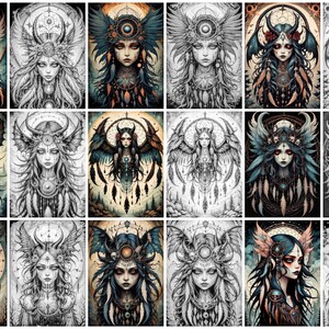 Gothic Beauty Sprite 49 Page Coloring Book to Print at Home. Commercial ...