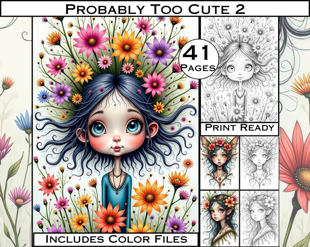 Fairy Garden Coloring Book: 41 Portrait Pages (digital Download) - Etsy
