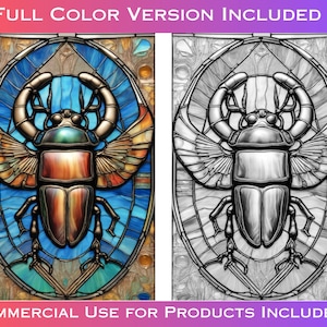 31 Sacred Scarabs Grayscale Coloring Book for Adult Relaxation ...
