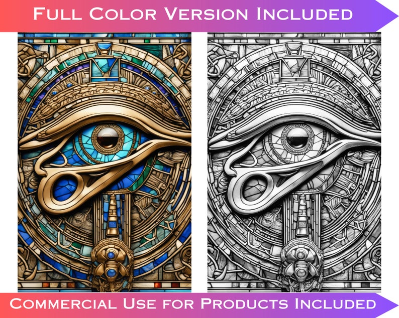 25 Eye of Horus Grayscale Coloring Book for Adult Relaxation. - Etsy