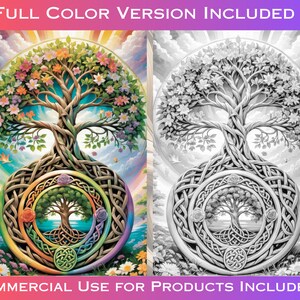 Tree of Life 2 Coloring Book Printable Grayscale Coloring Book ...
