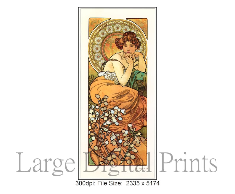 Alphonse Mucha Precious Stones Art Nouveau Prints (digital Download) - Etsy