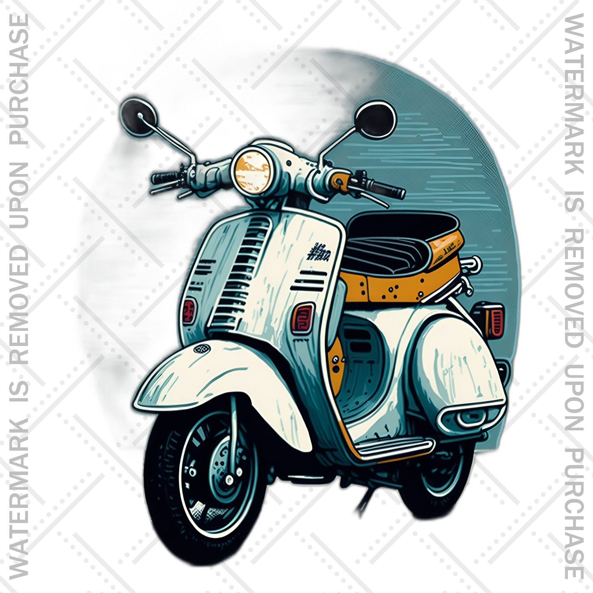 Vintage Vespa Scooter Vector