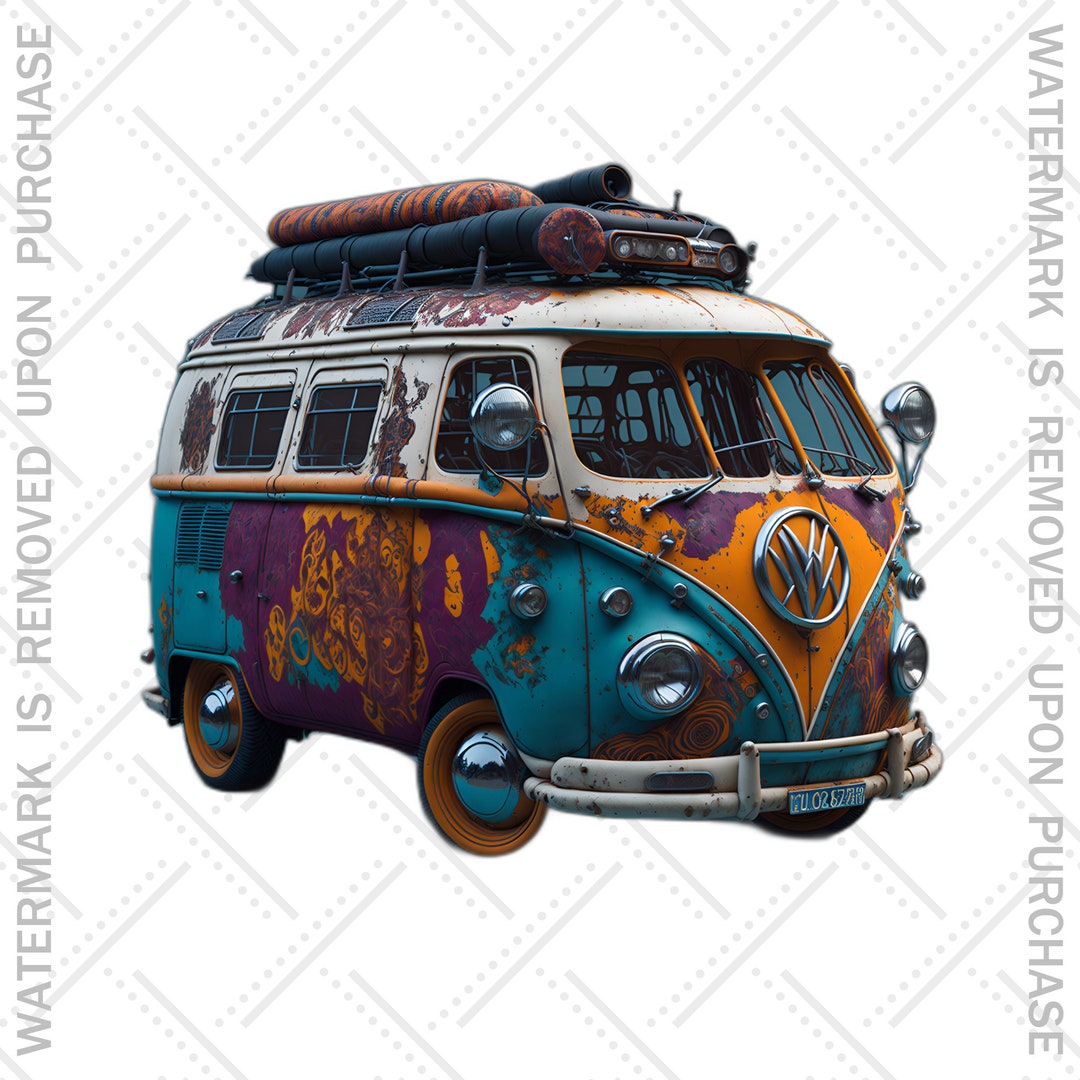 Buy Alien Van Svg File Surreal VW Bus Logo Vivid Colors Cut Online in ...