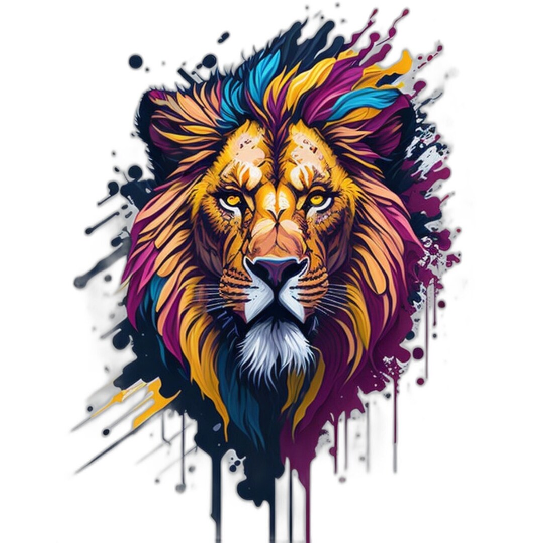 Lion Svg File Lion Head Vivid Colors Lion Cut File - Etsy