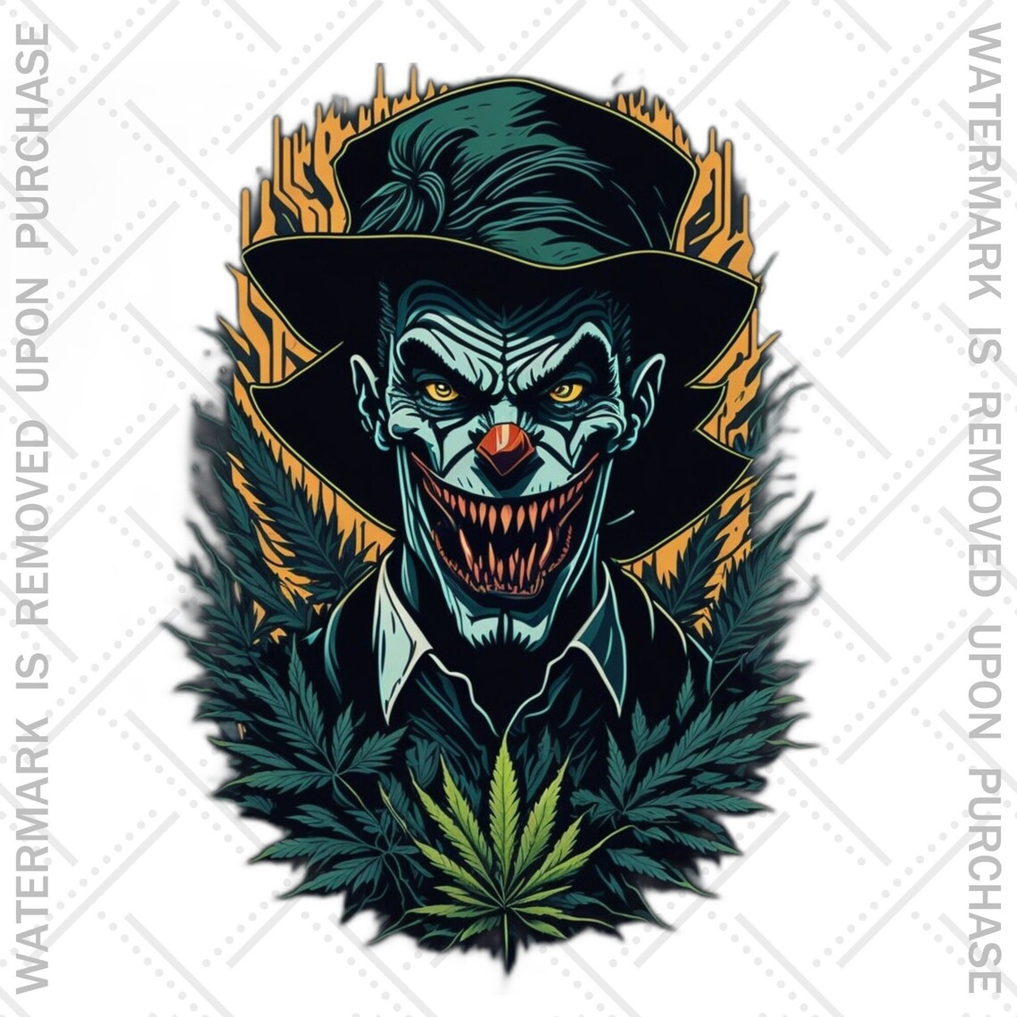 Cannabis Clown Svg File Scary Clown With Marijuana Leaves - Etsy