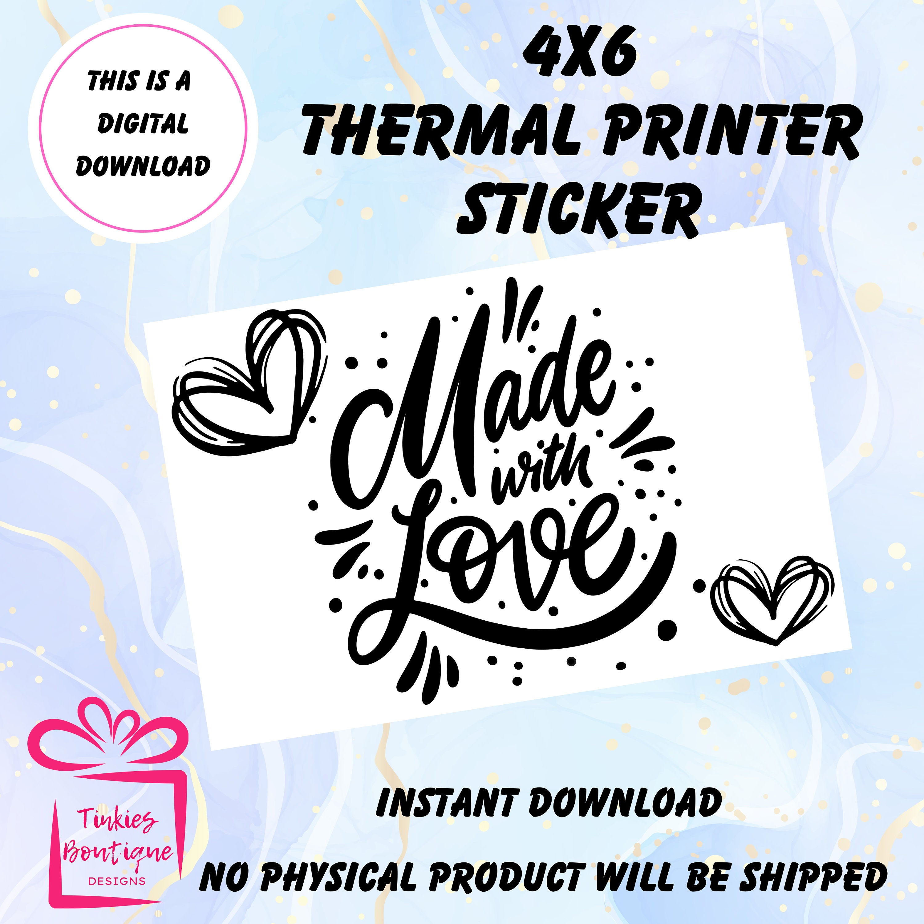 Printable Thermal Printer Labels for Small Businesses, Trendy Packaging ...