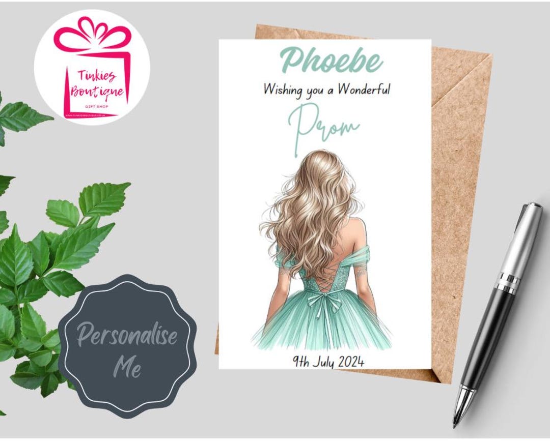 Personalised Prom Cards for Teens, Changeable, Secondary School Prom ...