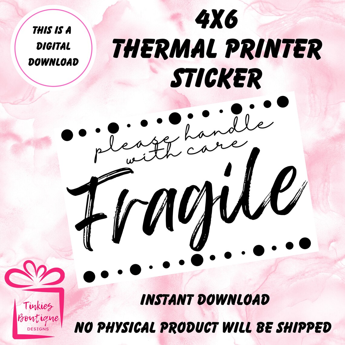 Printable Thermal Printer Labels for Small Businesses, Trendy Packaging ...