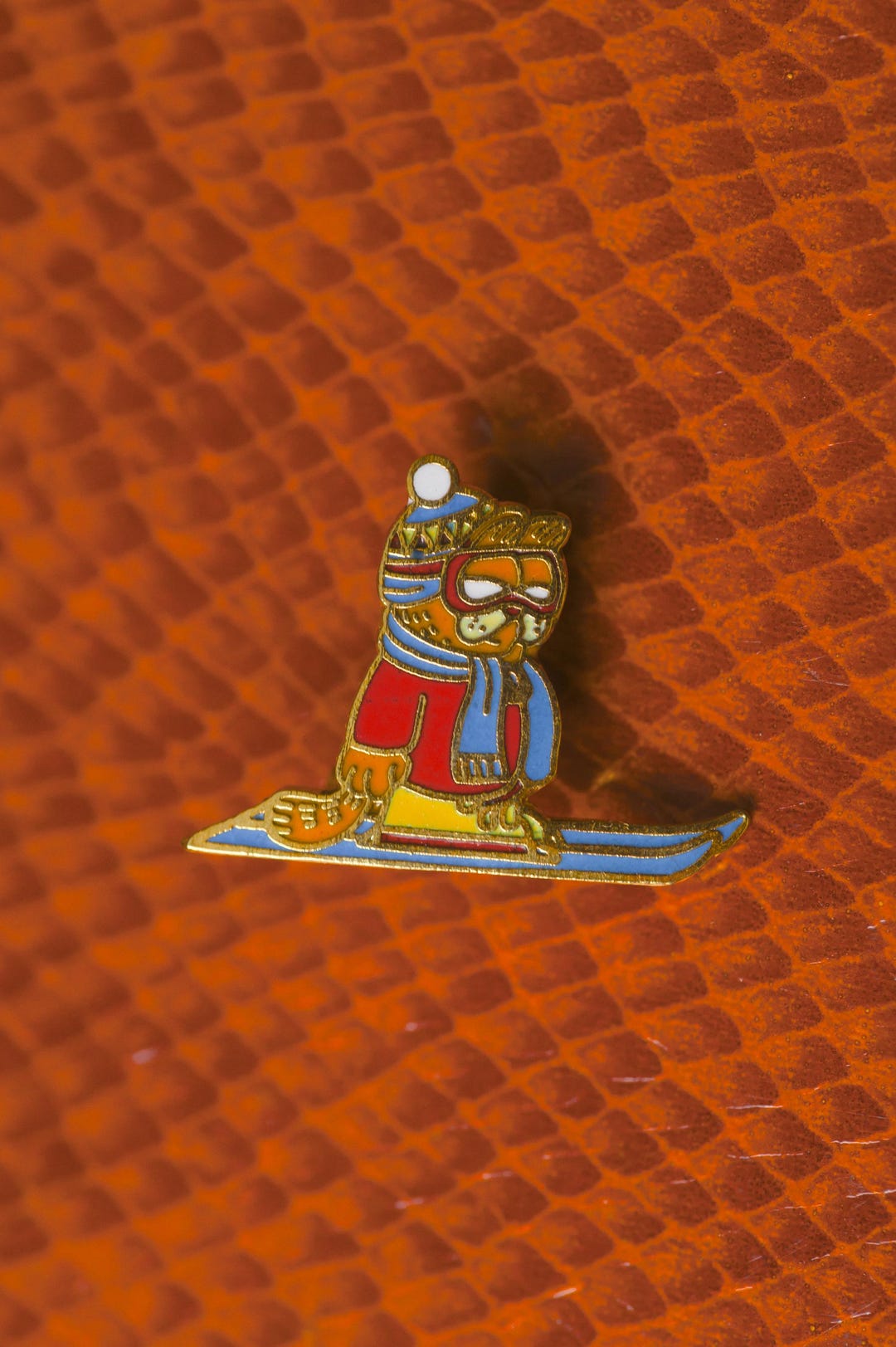Vintage 1978 Garfield Ski Pin — Enamel Gold-tone Lapel Pin by Star ...