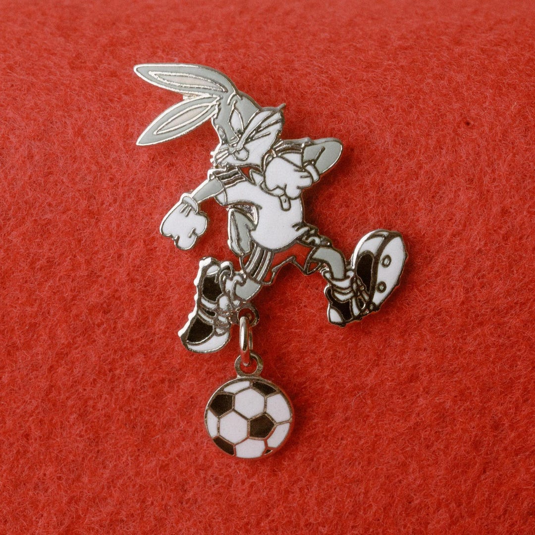 Vintage Bugs Bunny Soccer Enamel Pin With Dangling Ball 1996 - Etsy