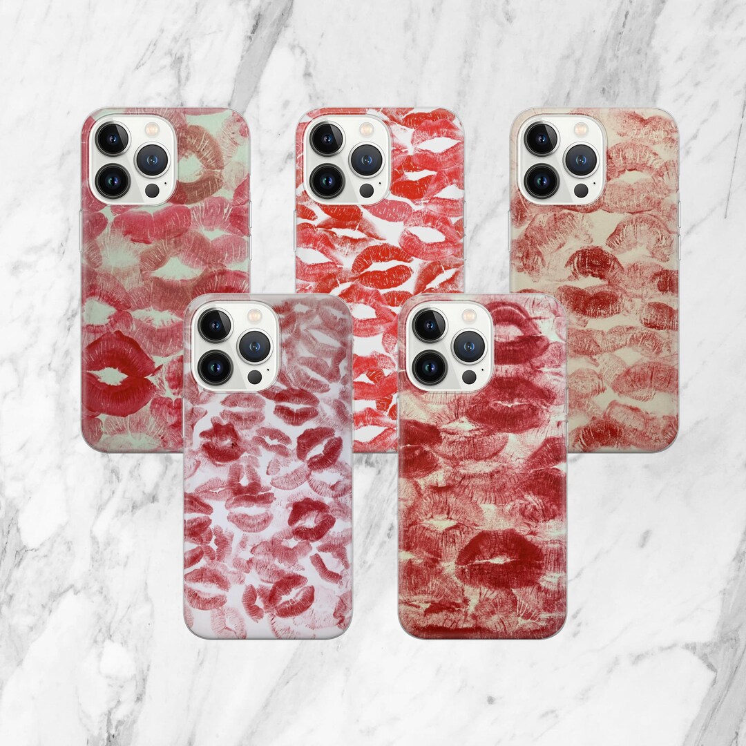 Kiss Mark Phone Case Red Lipstick Cover for Pixel 9 8 7 Pro, iPhone 16 ...