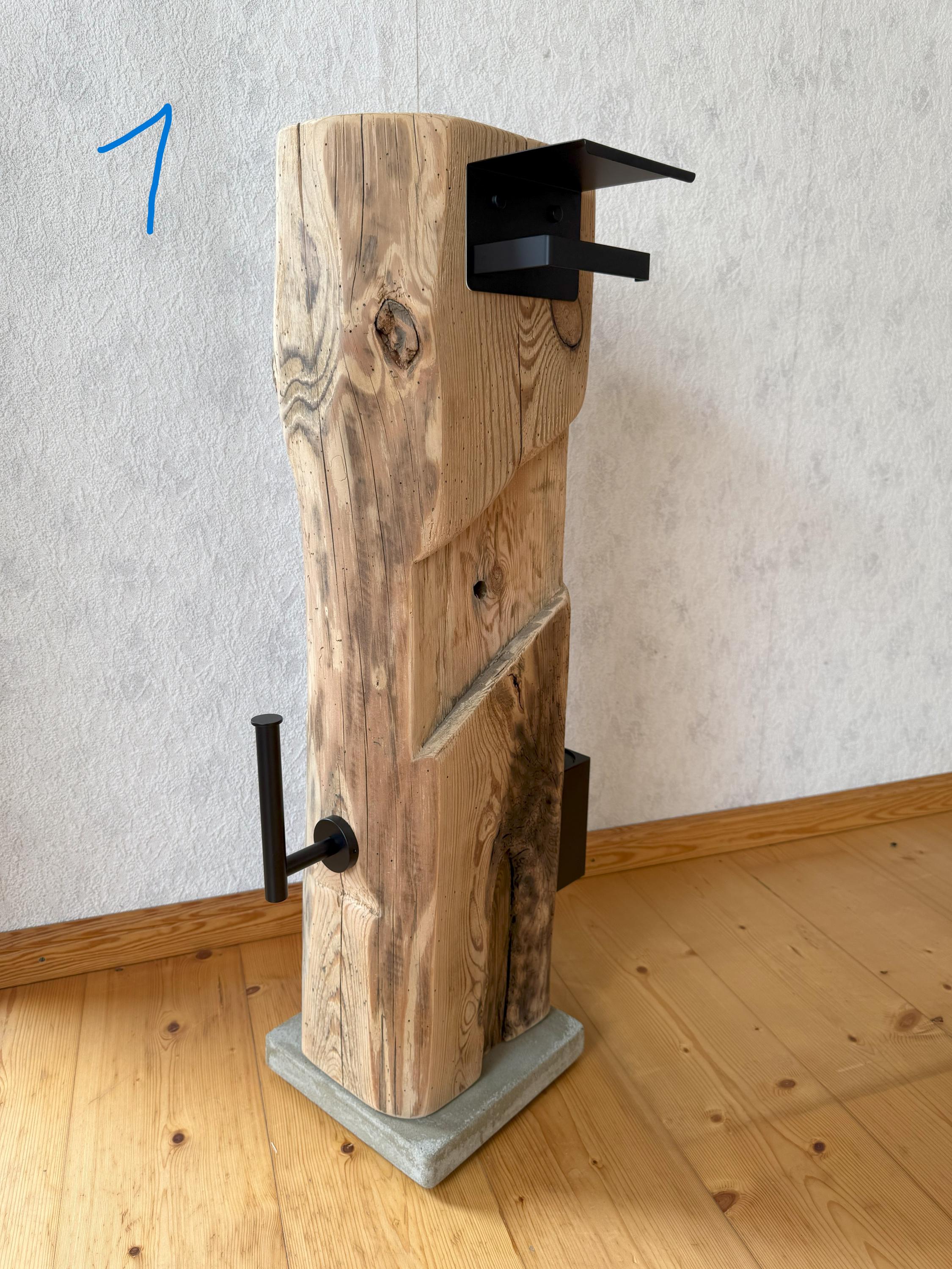 Reclaimed Wood Beam Toilet Set, Toilet Paper Holder, Toilet Brush ...