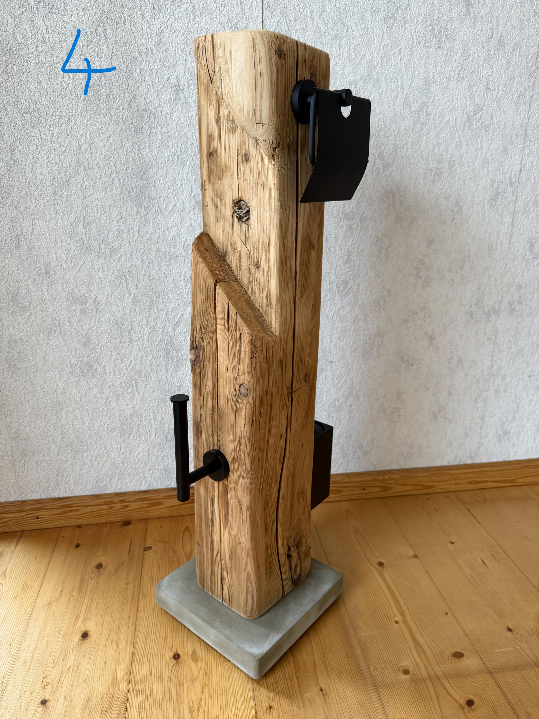 Reclaimed Wood Beam Toilet Set, Toilet Paper Holder, Toilet Brush ...