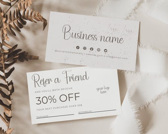 Editable Referral Card Template, Printable Refer a Friend Card, Digital ...