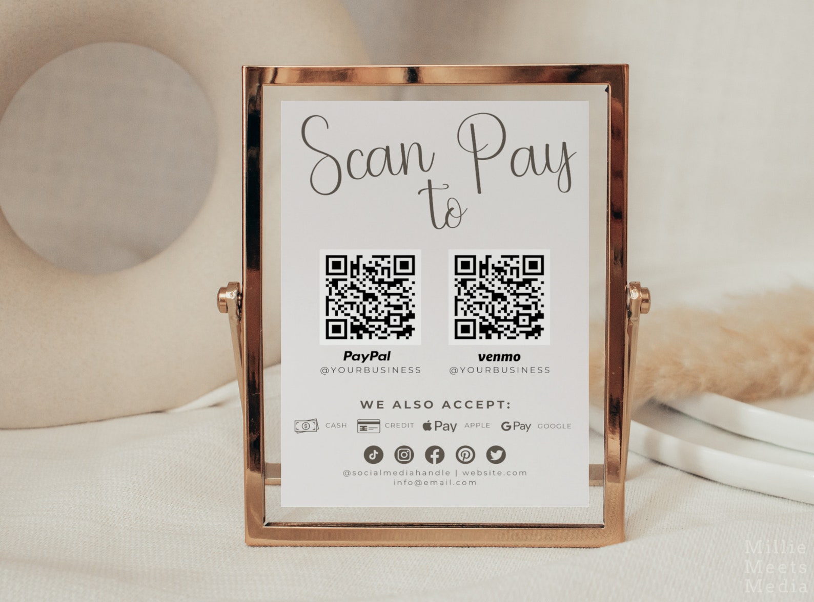 Price List Template & Scan to Pay Sign | Editable Price List Flyer and ...