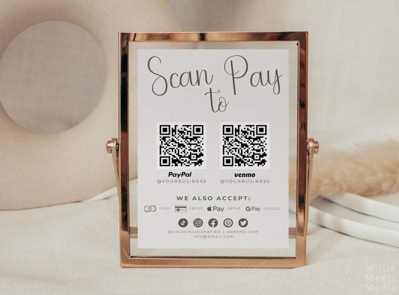 Price List Template & Scan to Pay Sign | Editable Price List Flyer and ...
