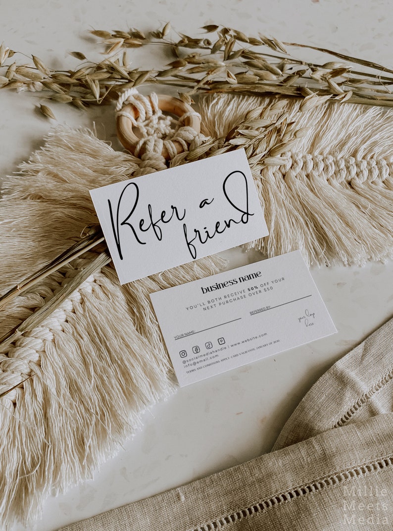 Refer A Friend Card Canva Template | Printable Customer Reward Card ...