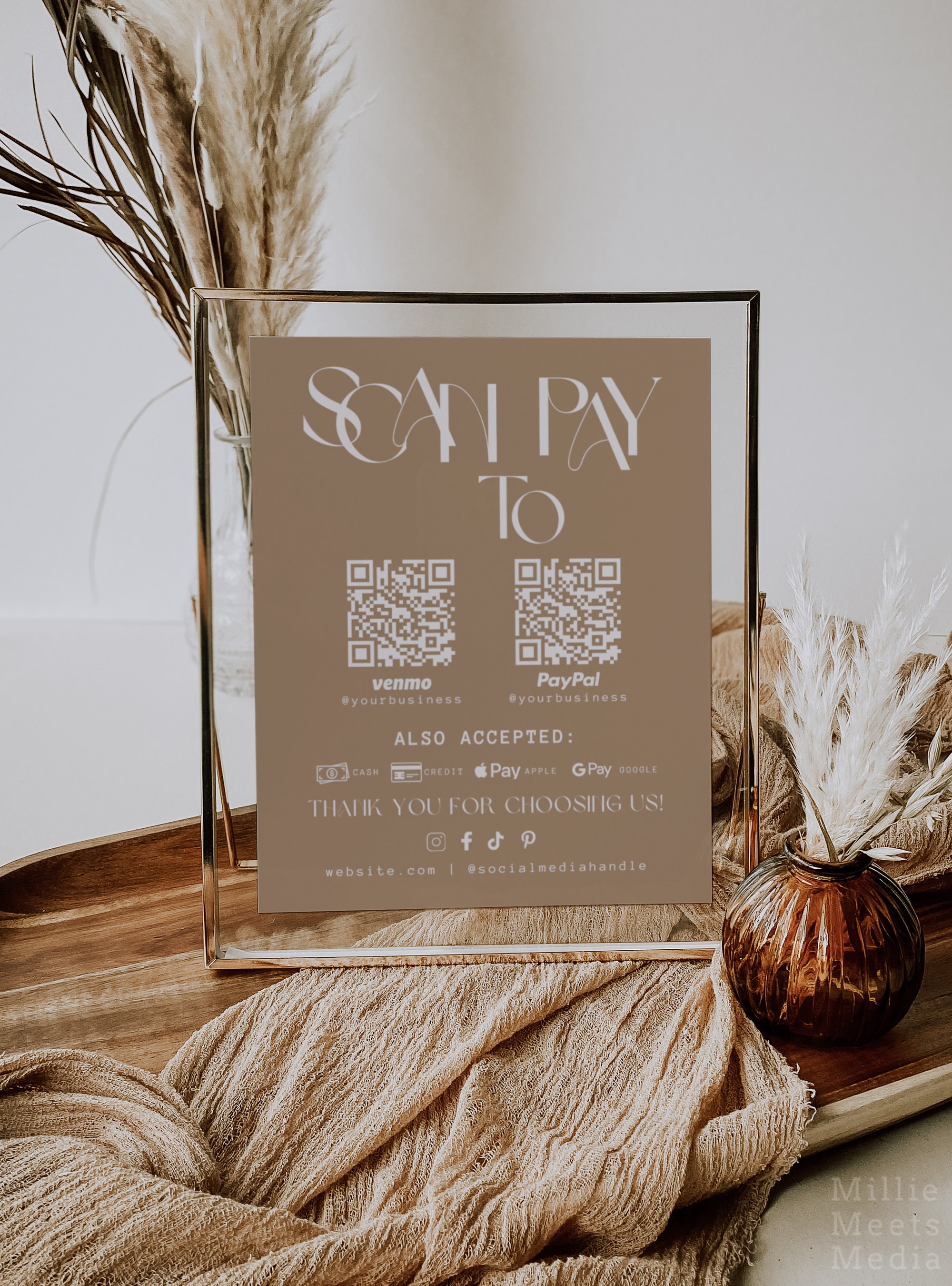 Price List Template & Scan to Pay Sign | QR Code Sign | Editable Price ...