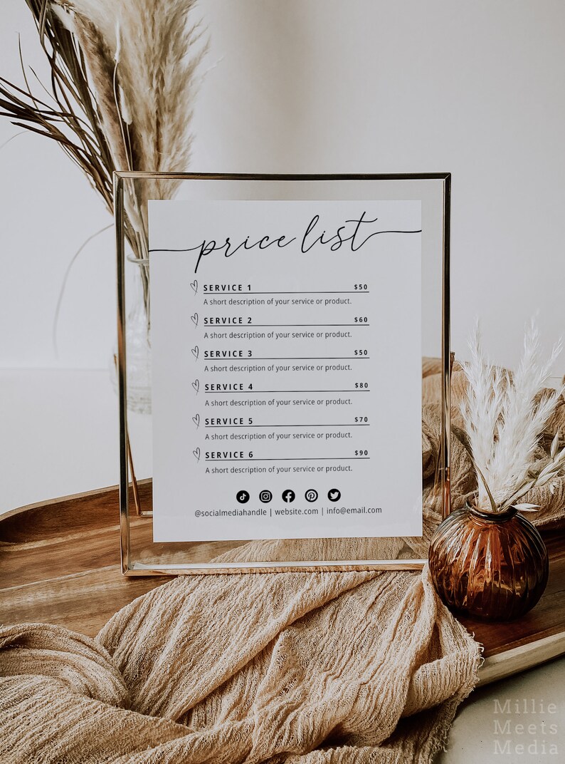 Price List Template & Scan to Pay Sign | Price List Flyer | QR Code ...
