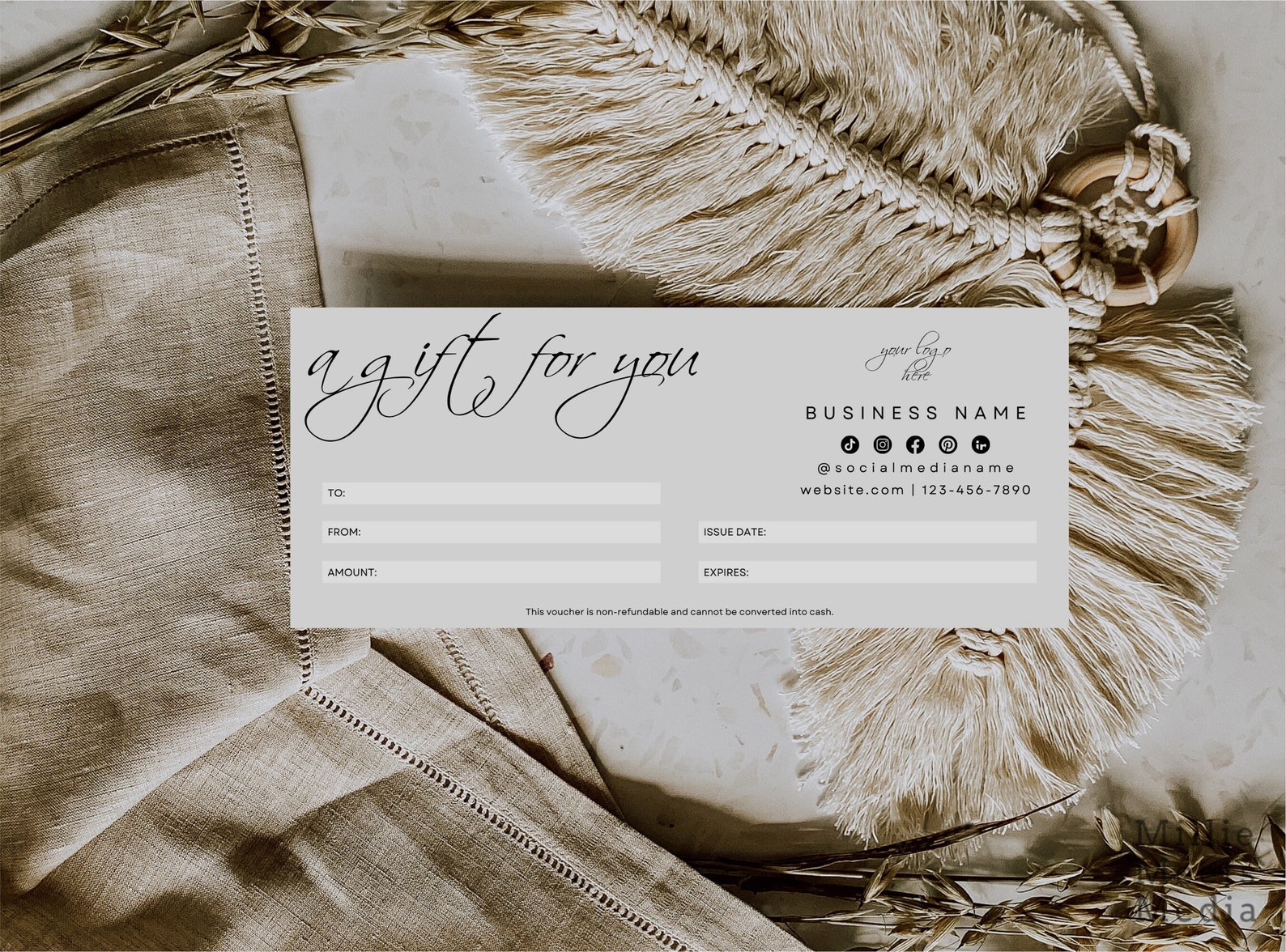 ADD Logo/gift Certificate Template/diy Gift Certificate/editable Gift ...