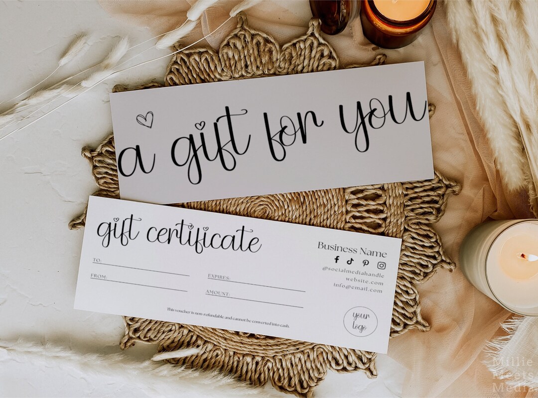 Boho Gift Certificate Template Printable | Editable Gift Vouchers ...