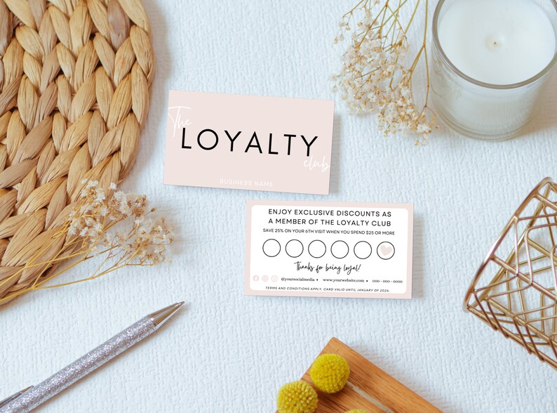 Loyalty Card Template Editable Customer Reward Card Canva Template the ...