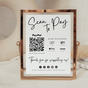 Price List Template & Scan to Pay Sign | Editable Price Guide | QR Code ...