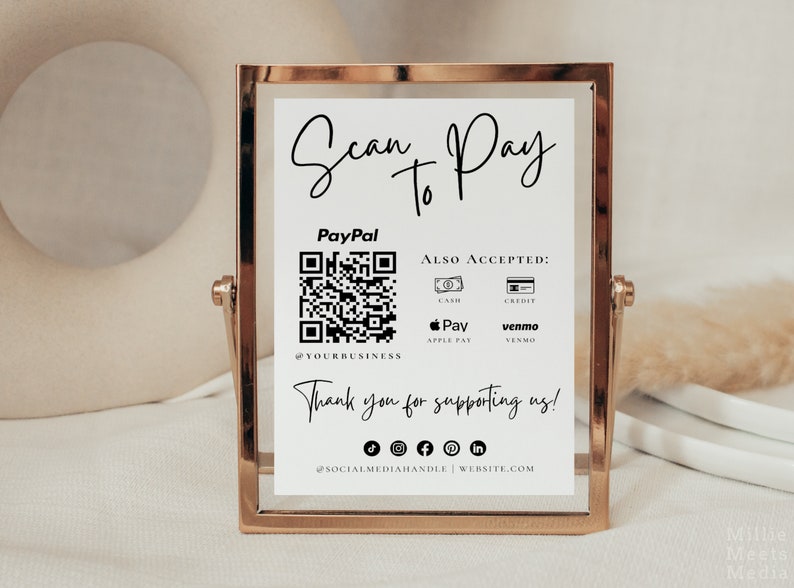 Price List Template & Scan to Pay Sign | Editable Price Guide | QR Code ...
