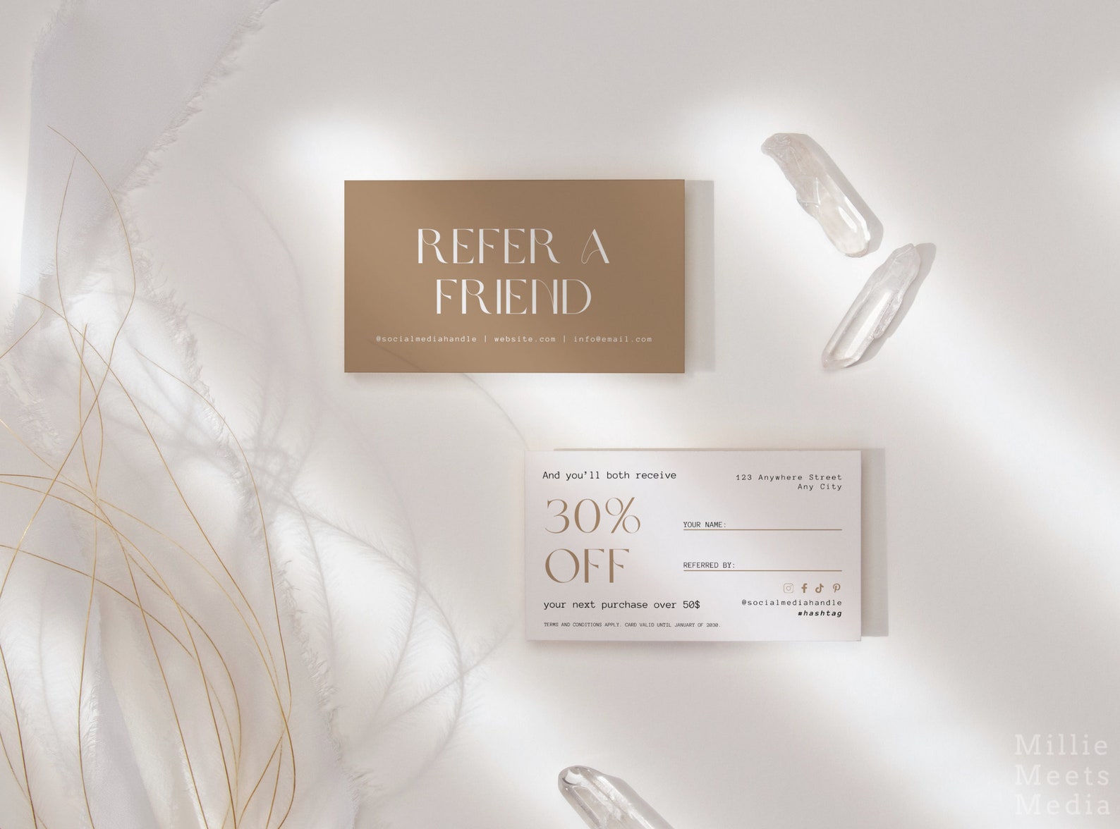 Refer A Friend Card Canva Template | Editable Customer Reward Card ...