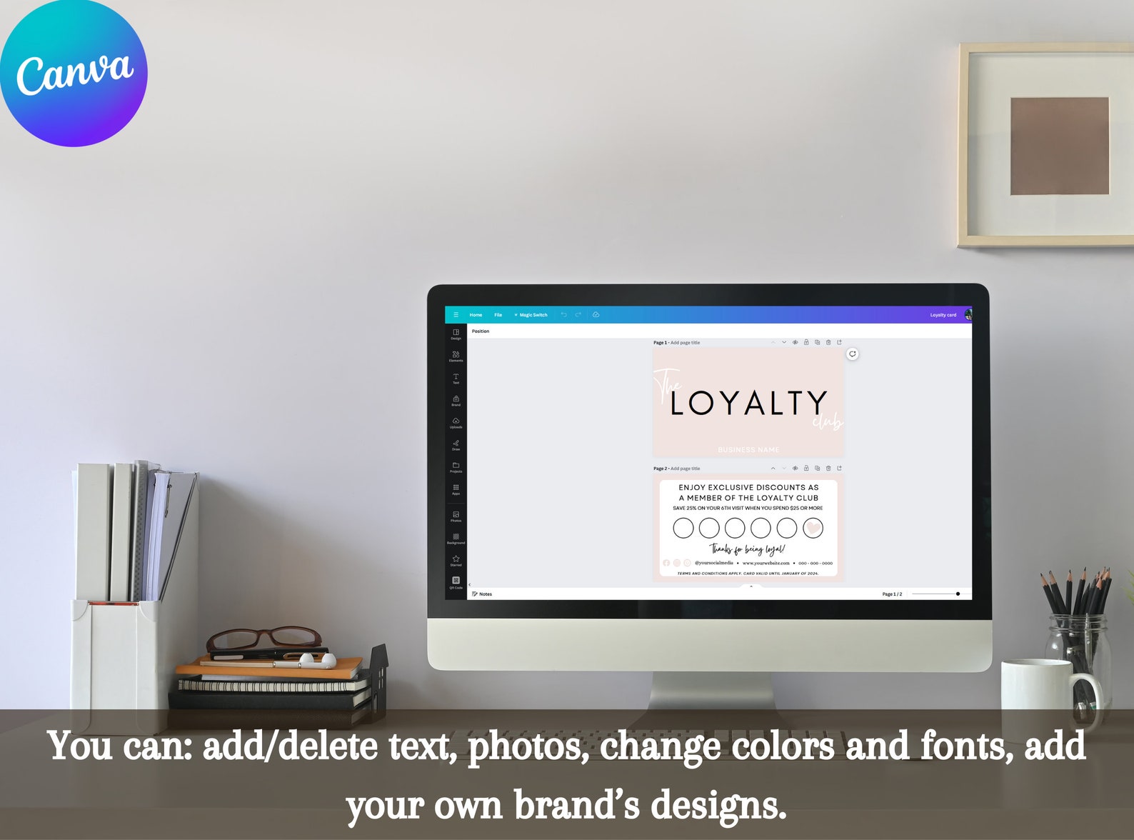 Loyalty Card Template Editable Customer Reward Card Canva Template the ...