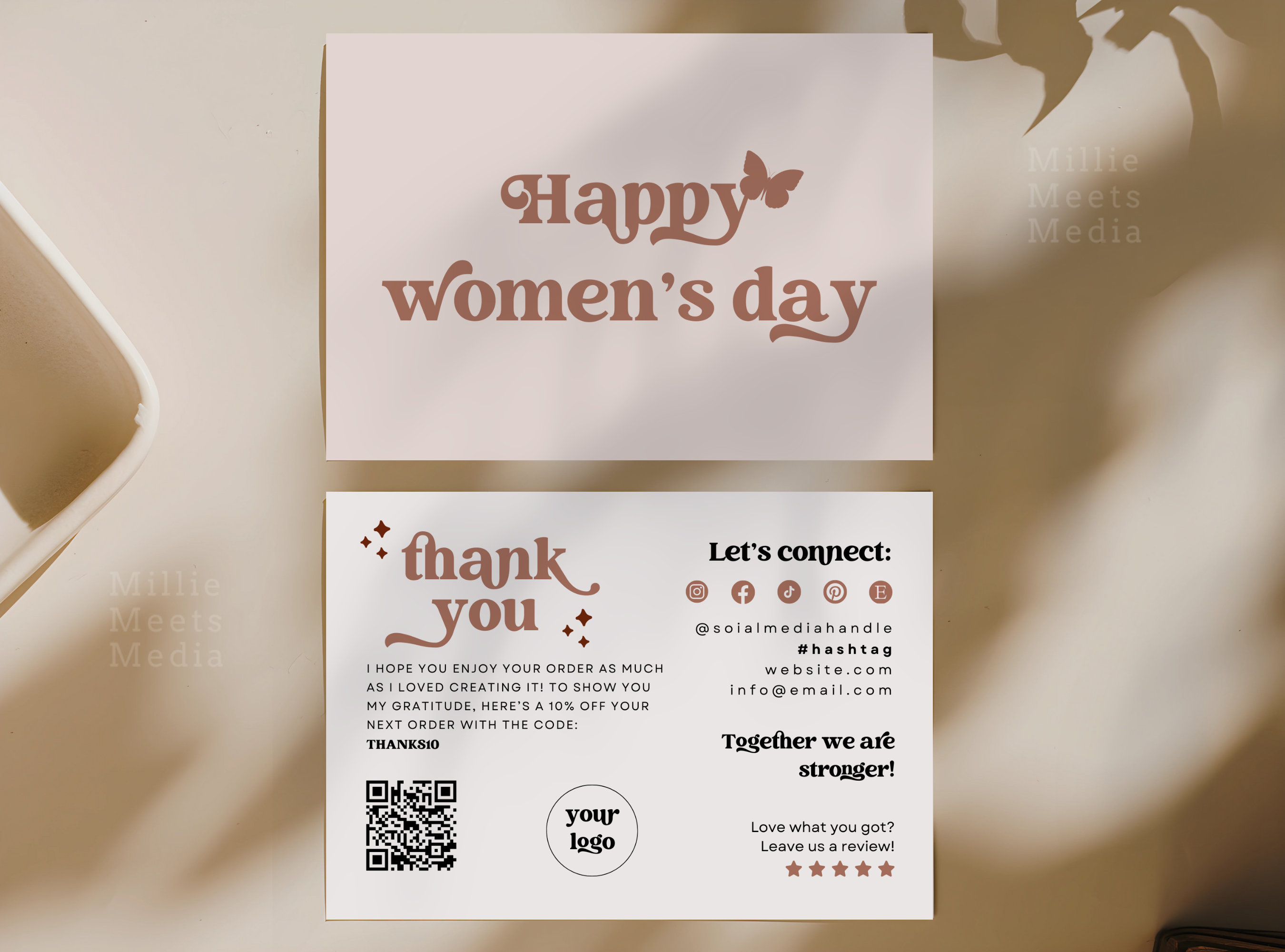 Women's Day Thank You Card Template, Thank You for Helping Me Grow ...