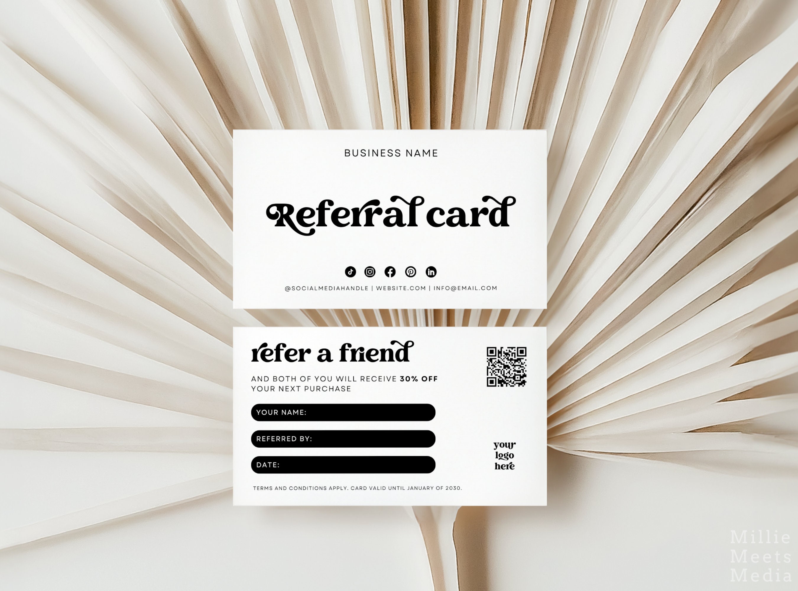 Retro Refer A Friend With QR Code Sign | Printable Discount Card ...