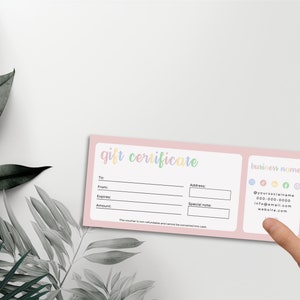Colorful Gift Certificate Template | Add Logo Printable Gift Voucher ...