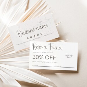 Refer A Friend Card Template | Discount Card | Referral Card Template ...