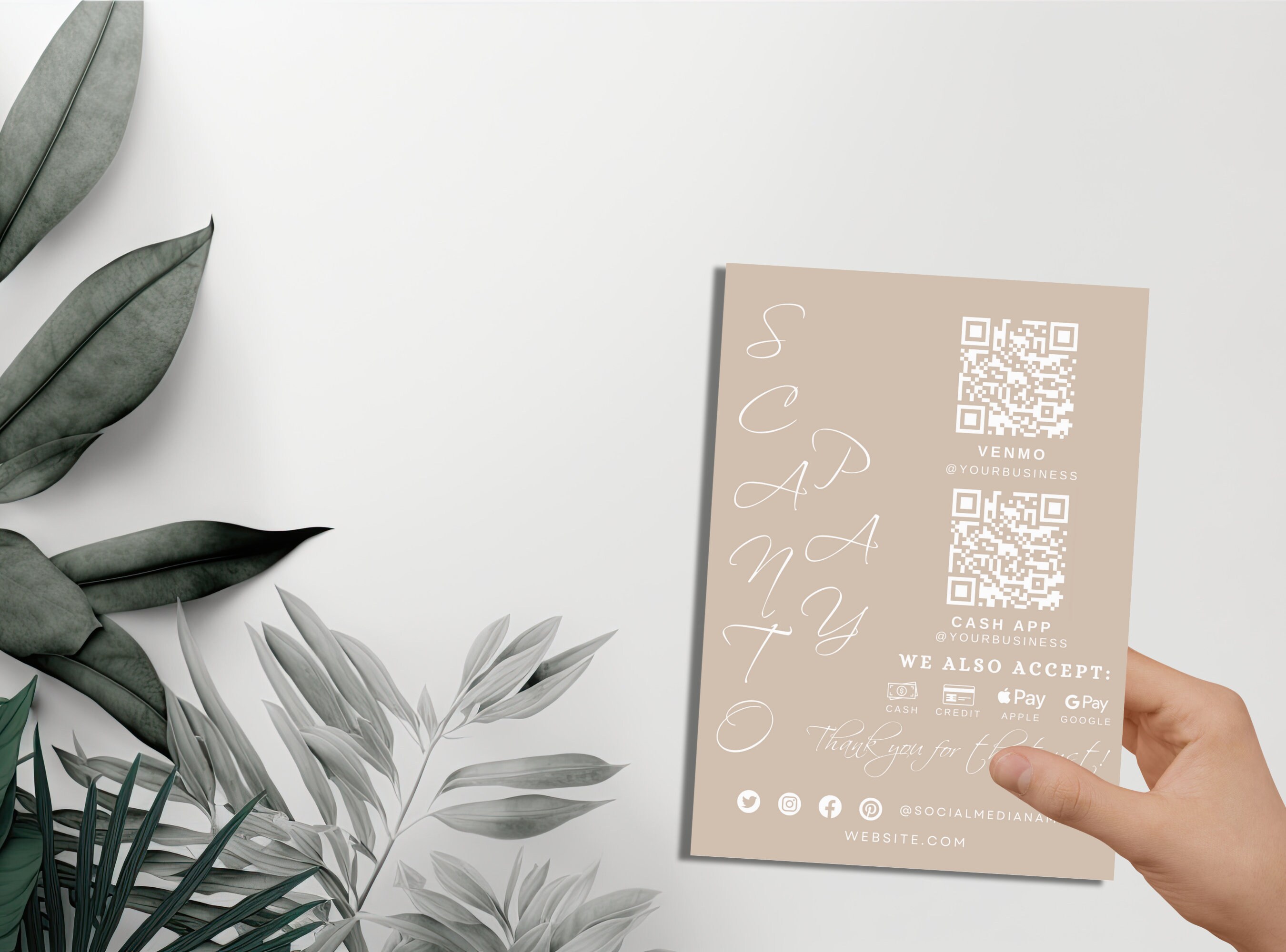 Hair Salon Price List Template & Scan to Pay Sign | QR Code Sign ...