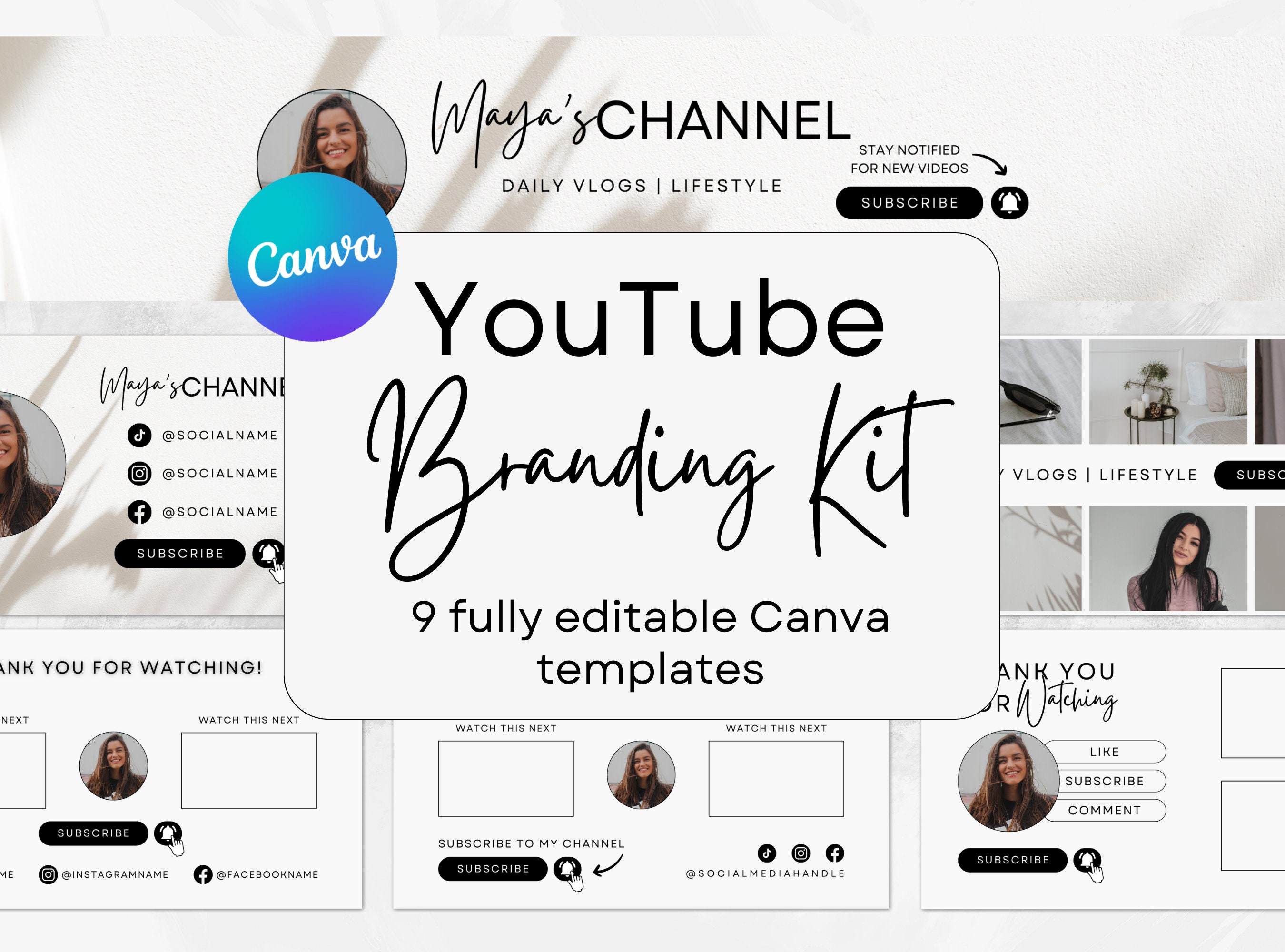 DIY Youtube Branding Kit | Youtube Intro and Outro | Youtube Banners ...