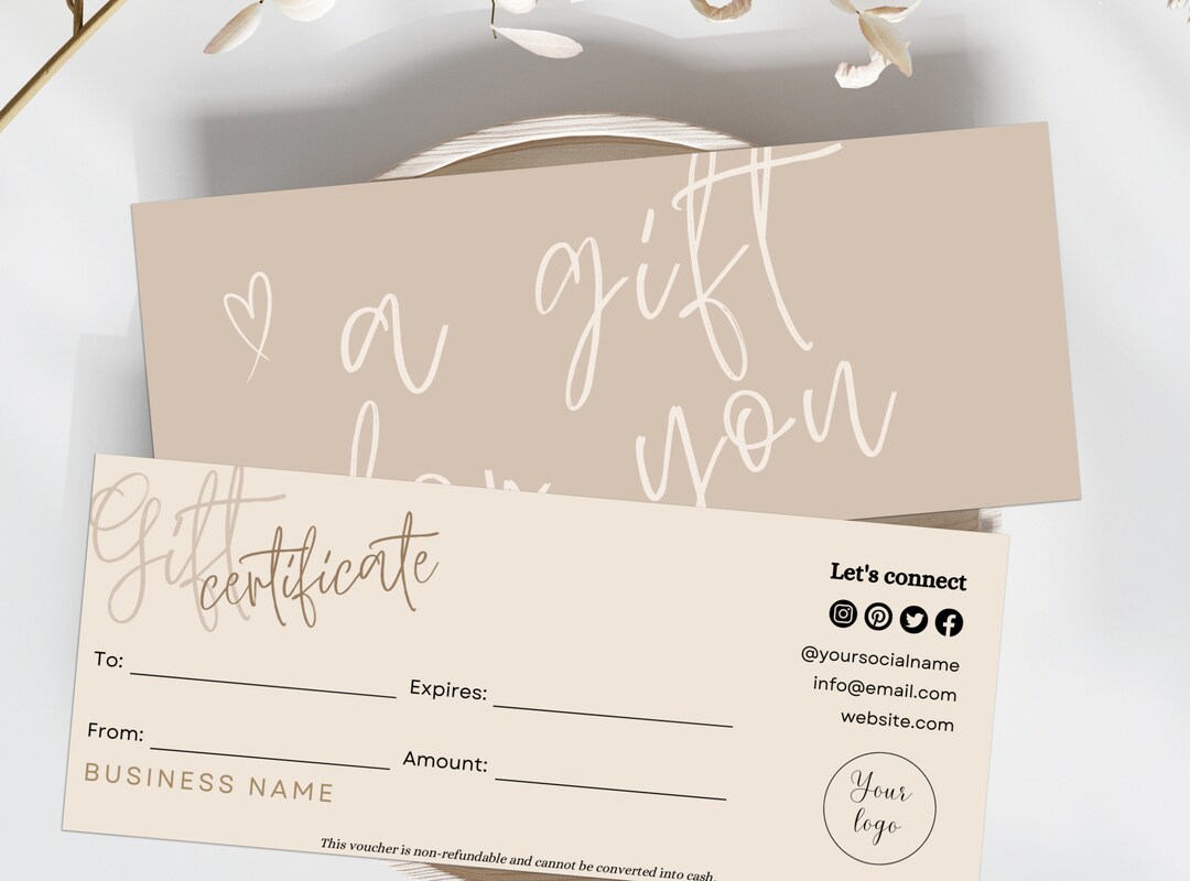 Gift Certificate Editable Template Gift Coupon Template - Etsy