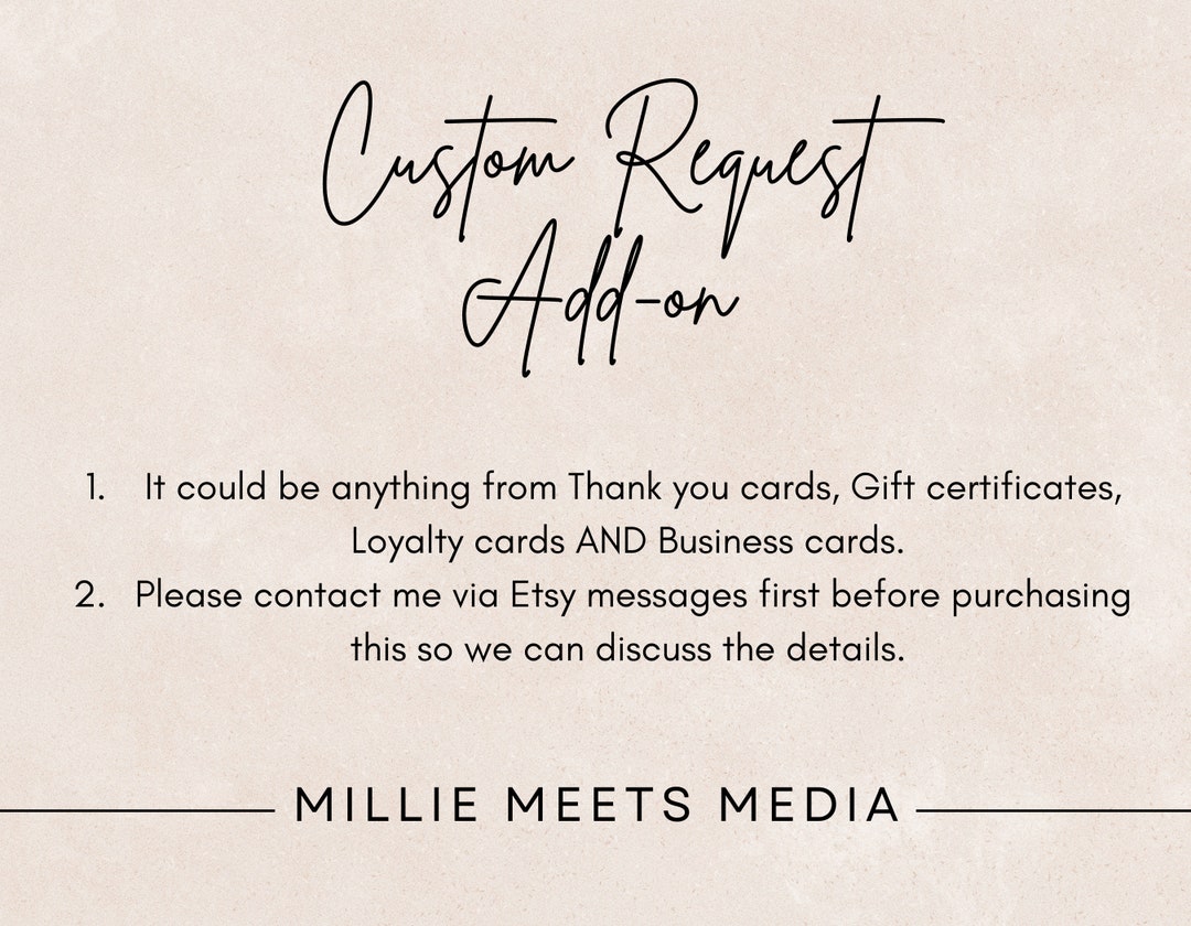 Custom Request Add-on - Etsy