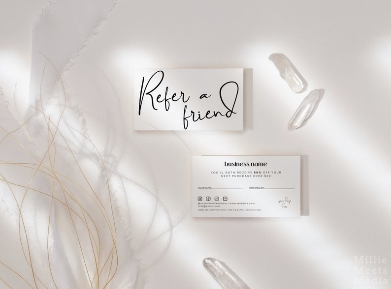 Refer A Friend Card Canva Template | Printable Customer Reward Card ...