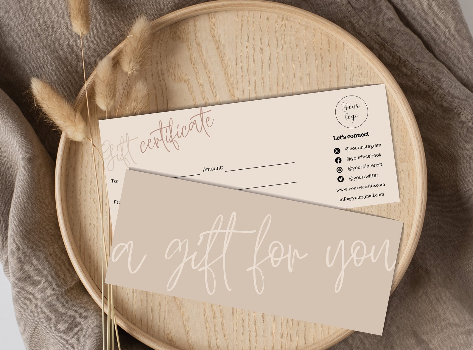 Editable Gift Certificate Template Printable and Editable, Modern ...