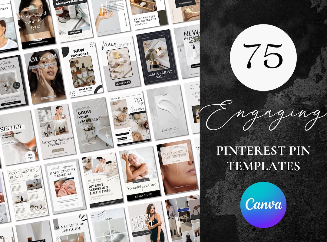75 Pinterest Templates | Engaging Pinterest Pins | Pinterest Marketing ...