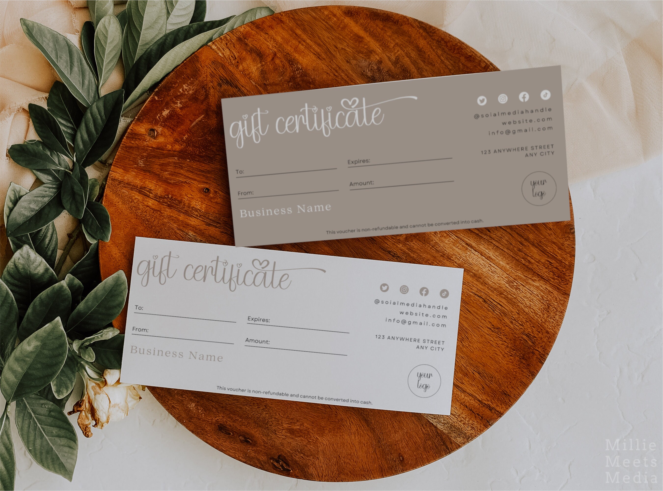 Boho Gift Certificate Template, Printable Gift Voucher, DIY Gift ...