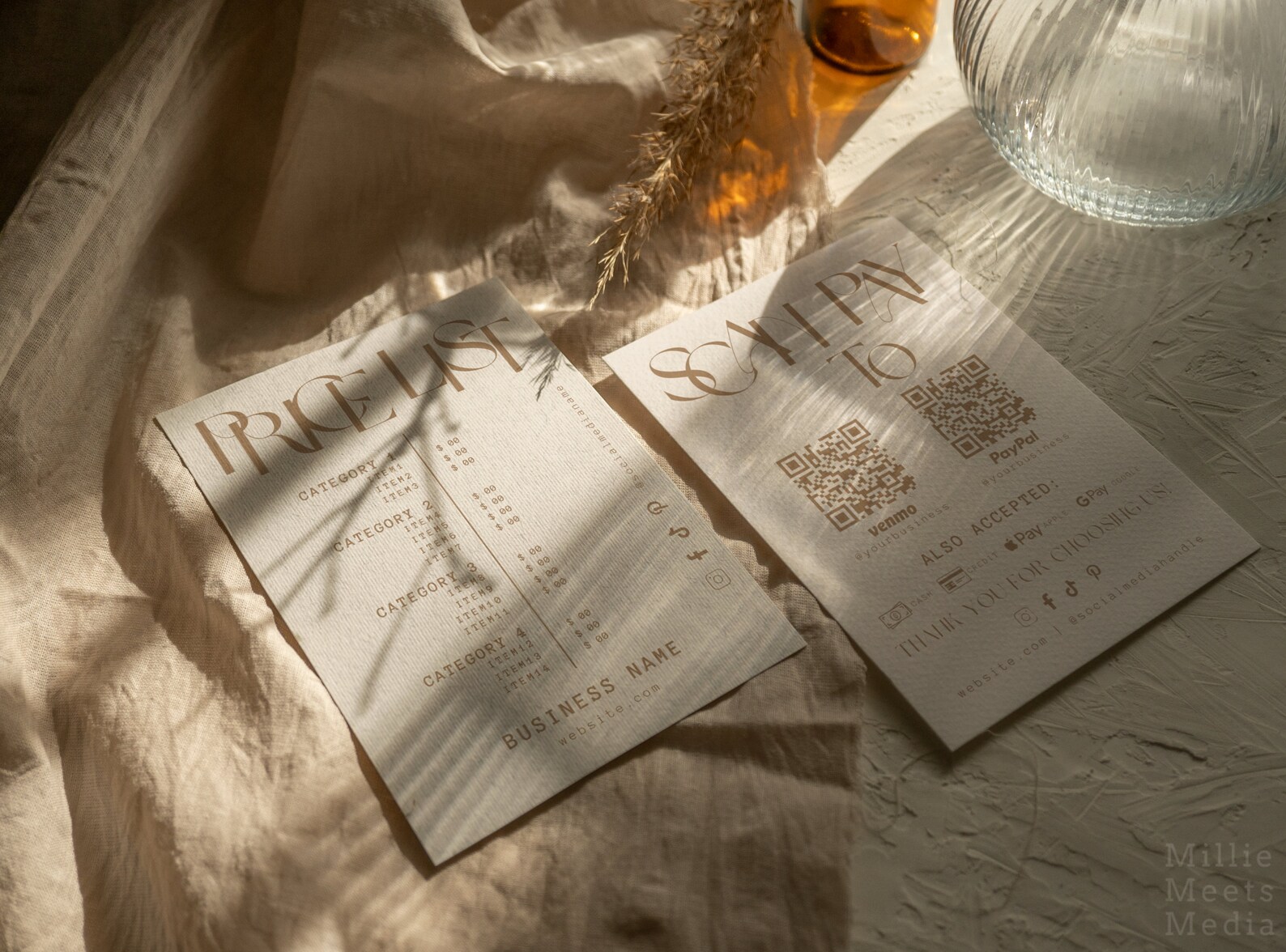 Price List Template & Scan to Pay Sign | QR Code Sign | Editable Price ...