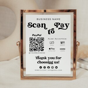 Retro Price List Template & Scan to Pay Sign | Printable Price Guide ...