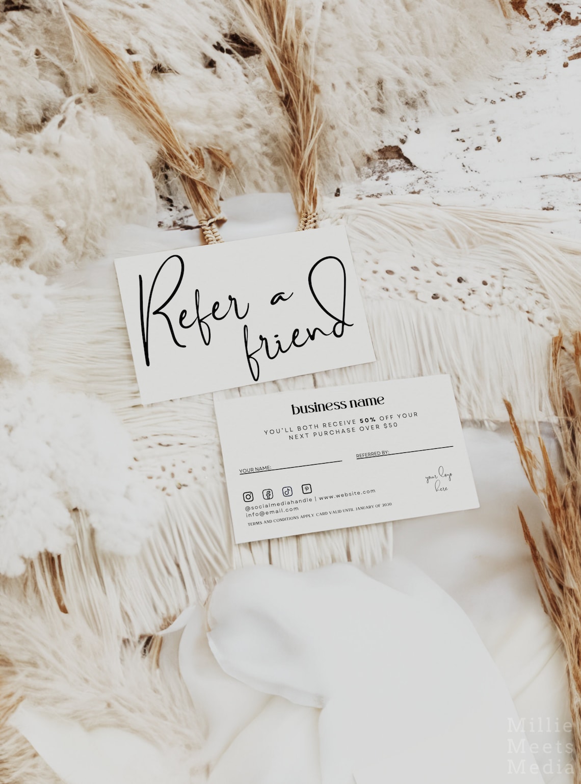 Refer A Friend Card Canva Template Printable Customer Reward Card ...