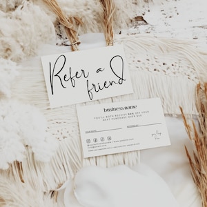 Refer A Friend Card Canva Template | Printable Customer Reward Card ...