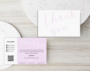 Editable Thank You Card Template Canva, Printable Thank You Card, Minimalist Printable Thank You ...